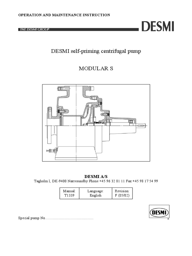 DESMI Self-Priming Centrifugal Pump Operation and Maintenance ...