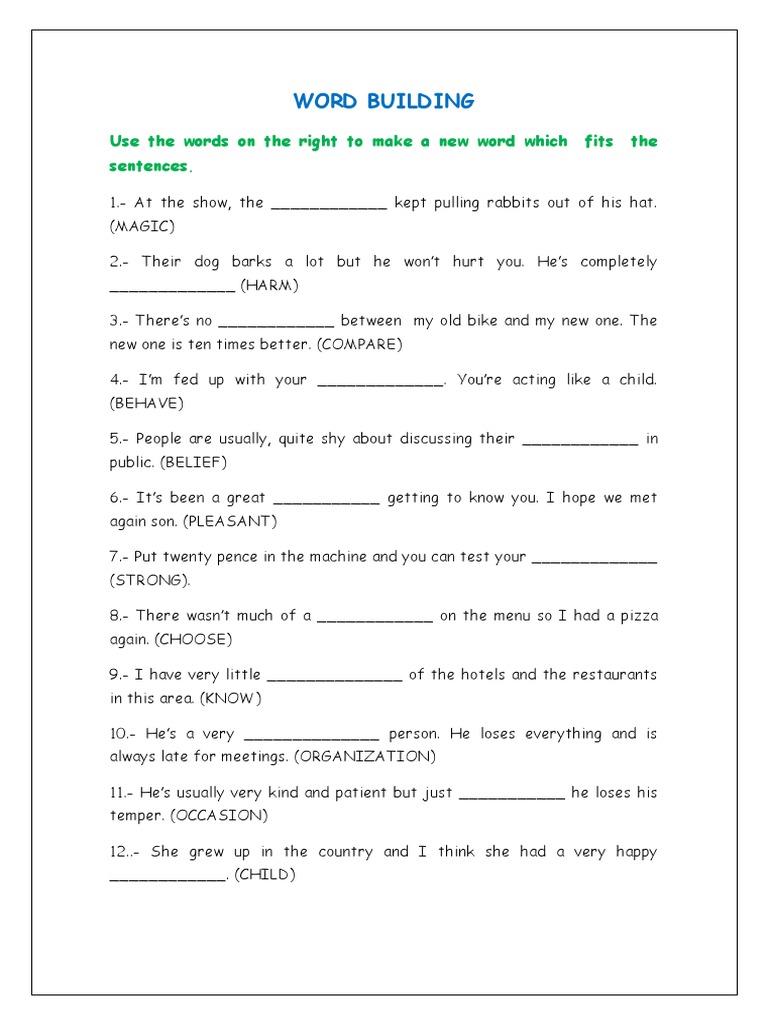 Word Building | PDF