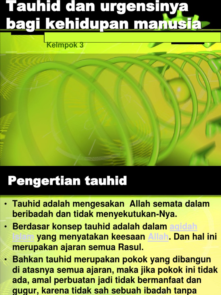 Tauhid Dan Urgensinya Bagi Kehidupan Manusia | PDF | Agama ...