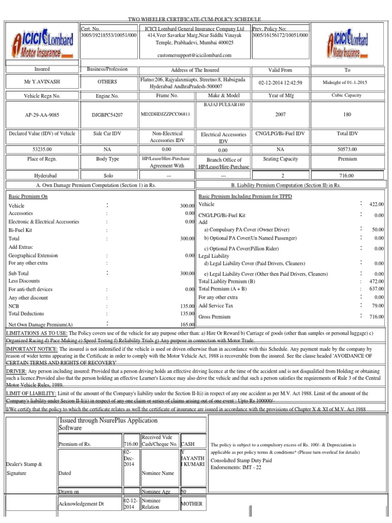 Midnight of 01-1-2015 Cubic Capacity: Issued Through Nsureplus ...