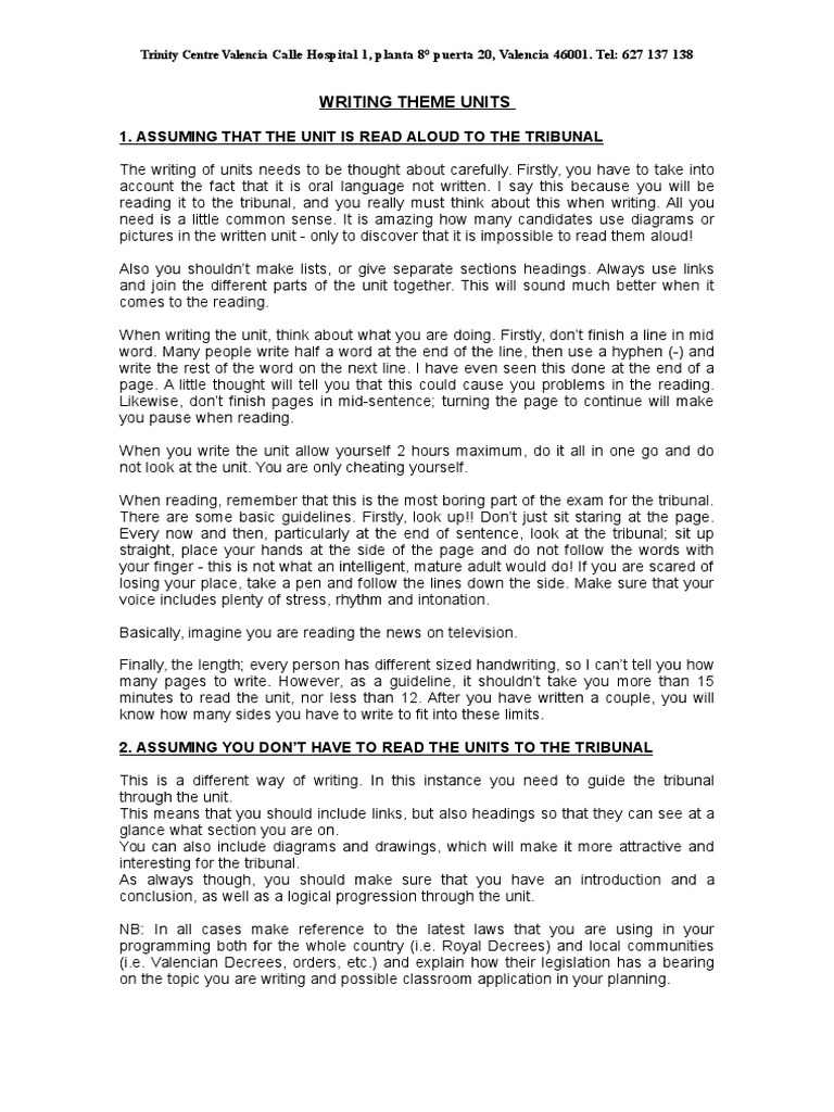 How To Write Units | PDF | Cognition | Cognitive Science