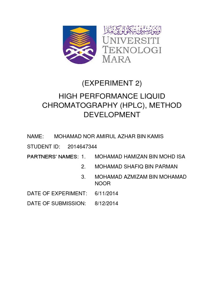 High Performance Liquid Chromatography (HPLC), Method Development | PDF ...