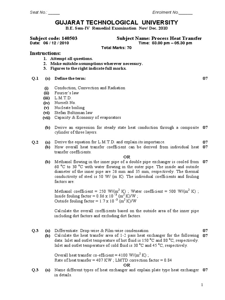 (WWW - Entrance-Exam - Net) - GTU Chemical Engineering 4th Semester ...