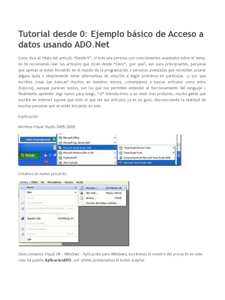 Tutorial Desde 0 C# | PDF | SQL | Tabla (base de datos)