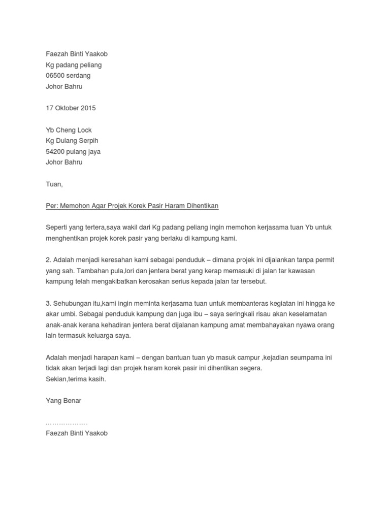 Contoh Surat Rasmi Terkini | PDF