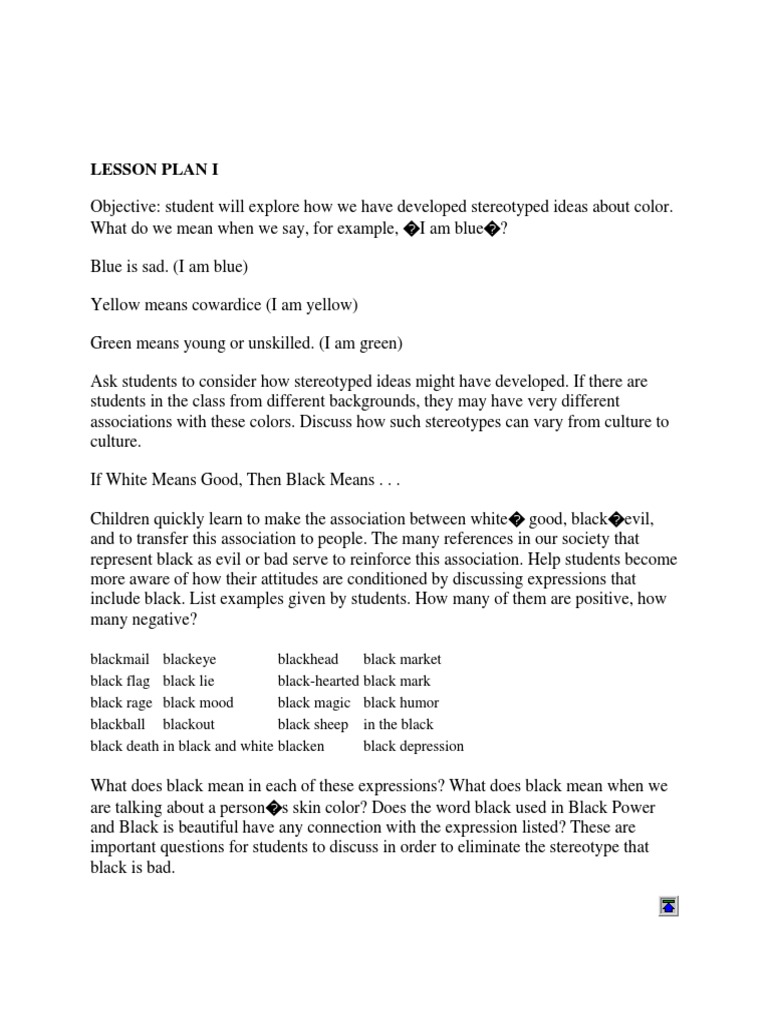 Multicultural Lesson Planracism | PDF | Lesson Plan | Stereotypes