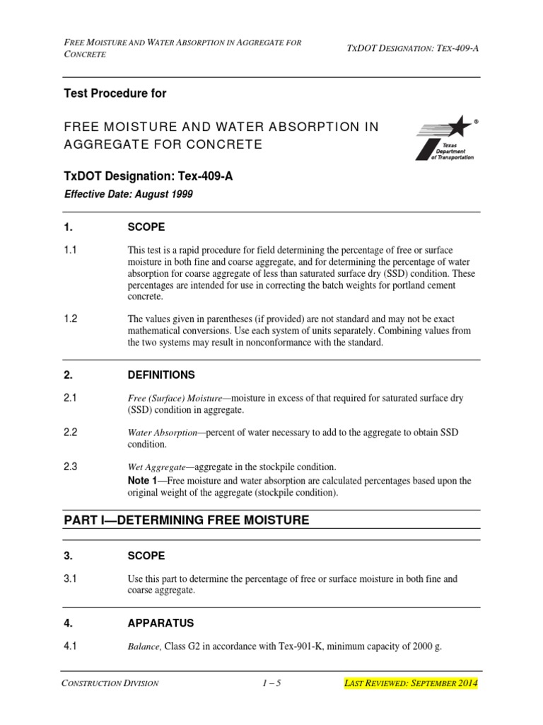 Free Surface Moisture & Water Absortion of Fine Aggregate | PDF ...