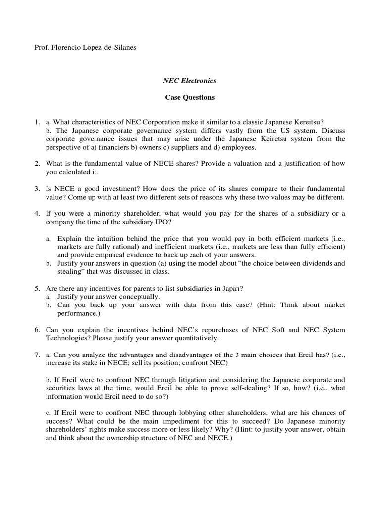 NEC Electronics Questions | PDF