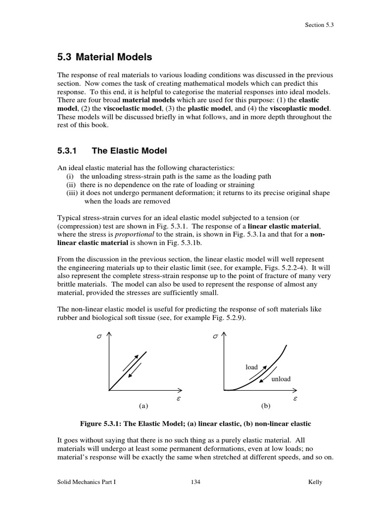 Material Behaviour For Material Models | PDF | Viscoelasticity | Elasticity (Physics)