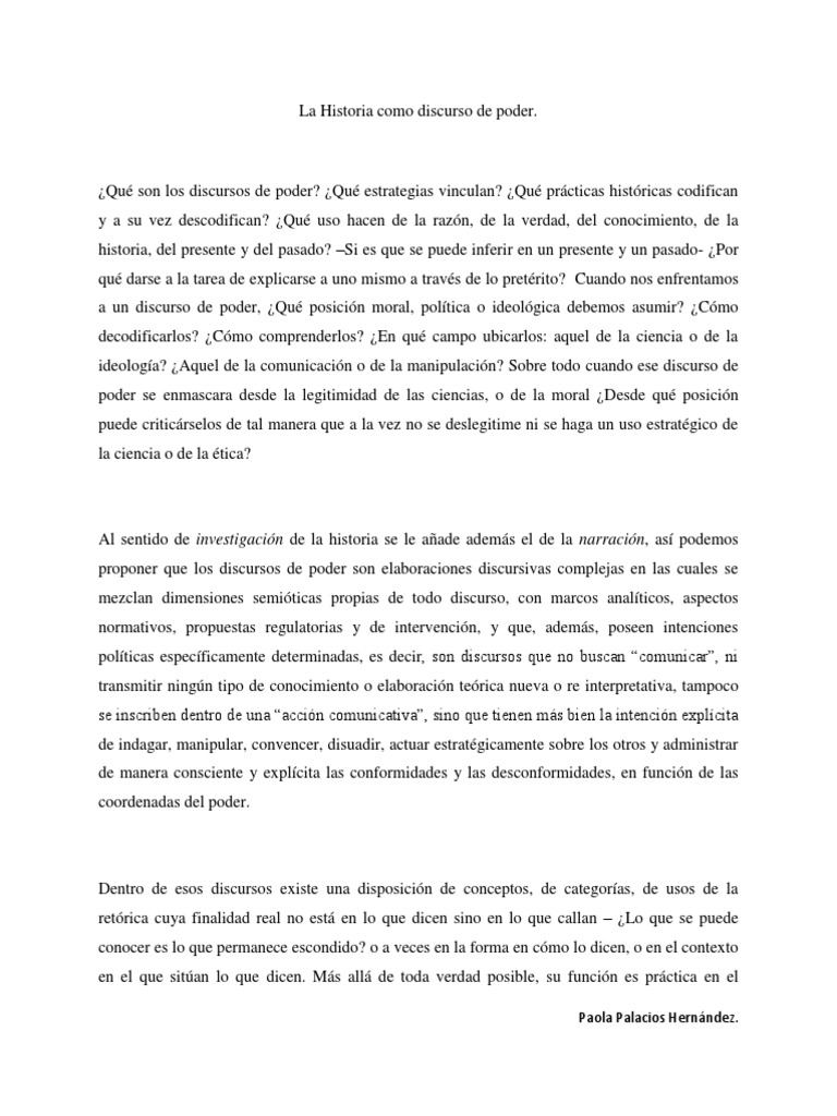 La Historia Como Discurso de Poder | PDF | Ideologías | Science