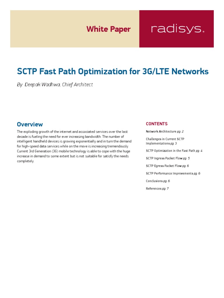 Paper Lte SCTP Fast Path | PDF | Computer Network | Network Architecture