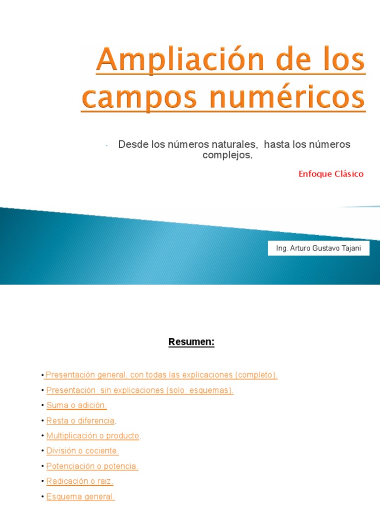 Ampliacion Campos Numericos Presentacion Powerpoint | PDF | División ...