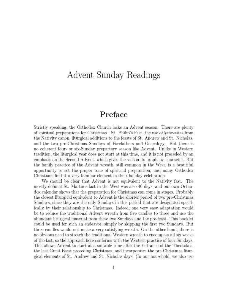 Advent Sunday Readings (Full Page) | PDF | Advent | Christmas