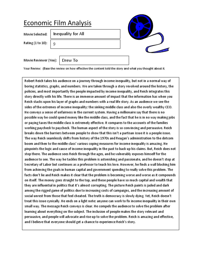 Economic Film Analysis: Inequality For All 9 | PDF | Economic ...