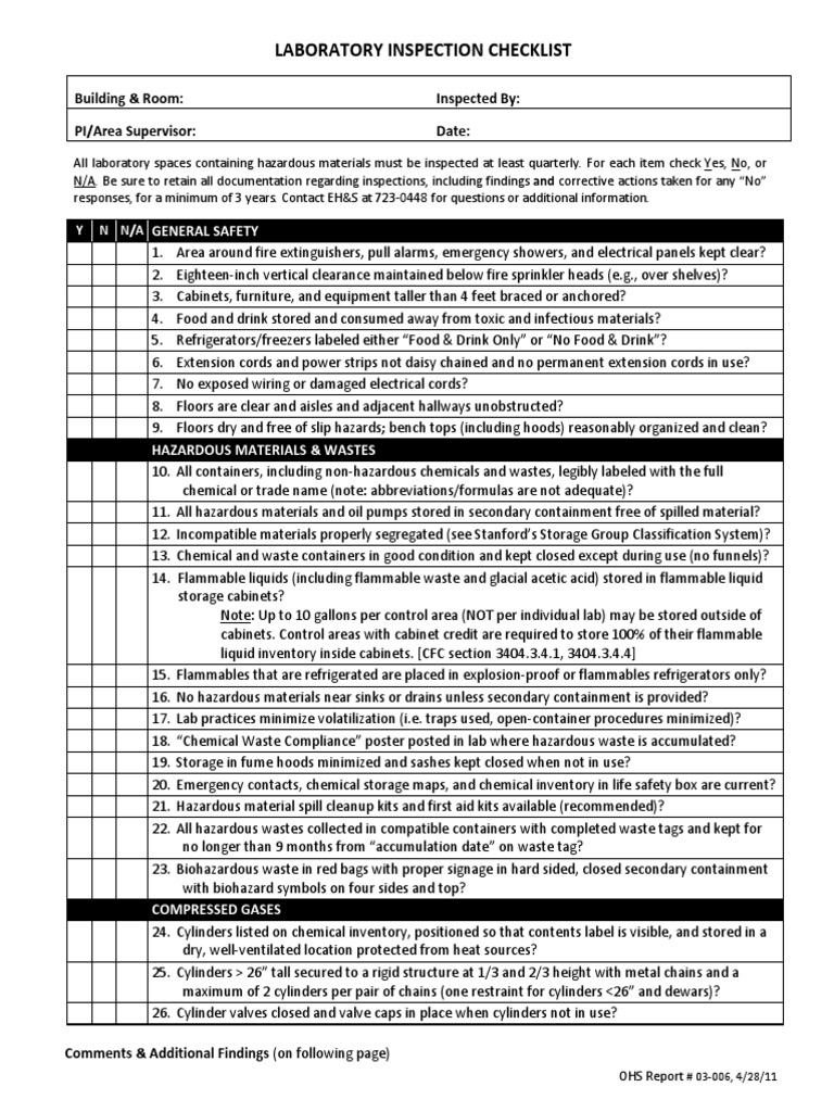 Inspection Checklist | PDF | Refrigerator | Flammability