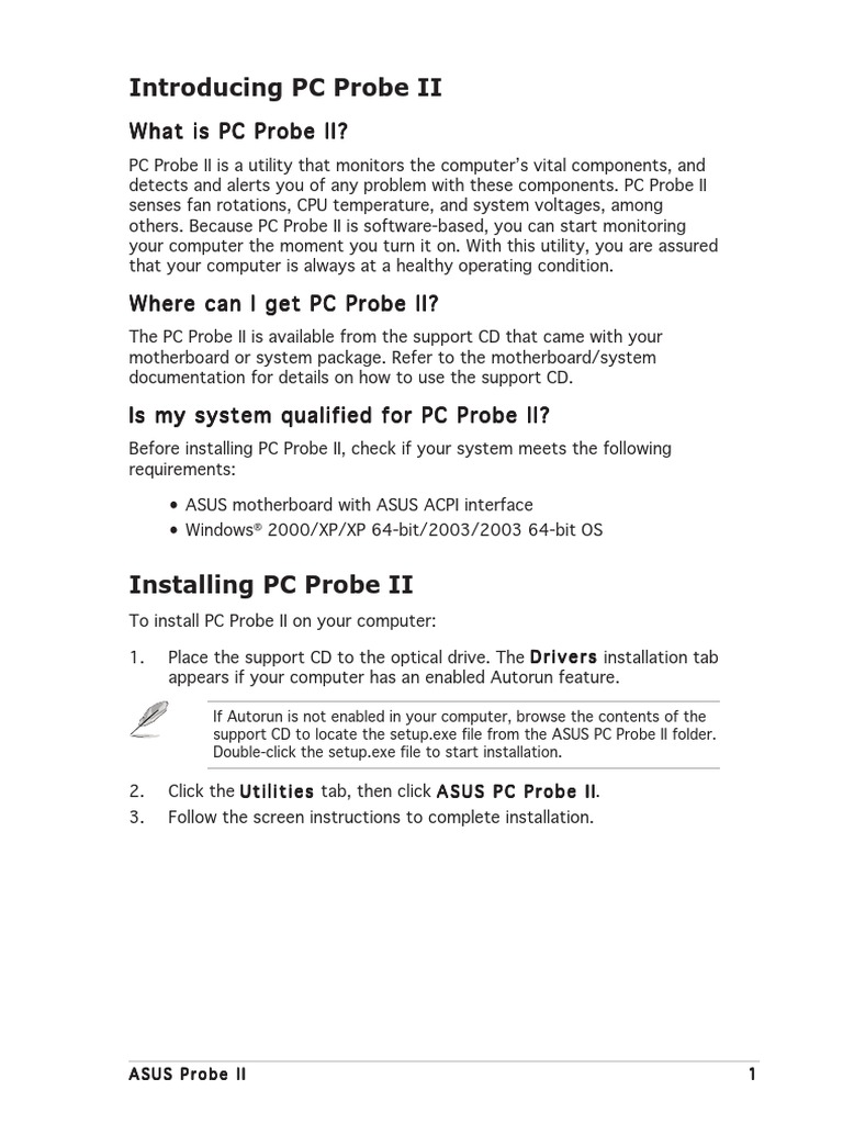 Introducing PC Probe II | PDF | Ibm Pc Compatibles | Computing Platforms