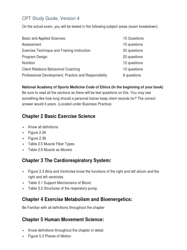CPT Study Guide | PDF | Strength Training | Dietary Supplements
