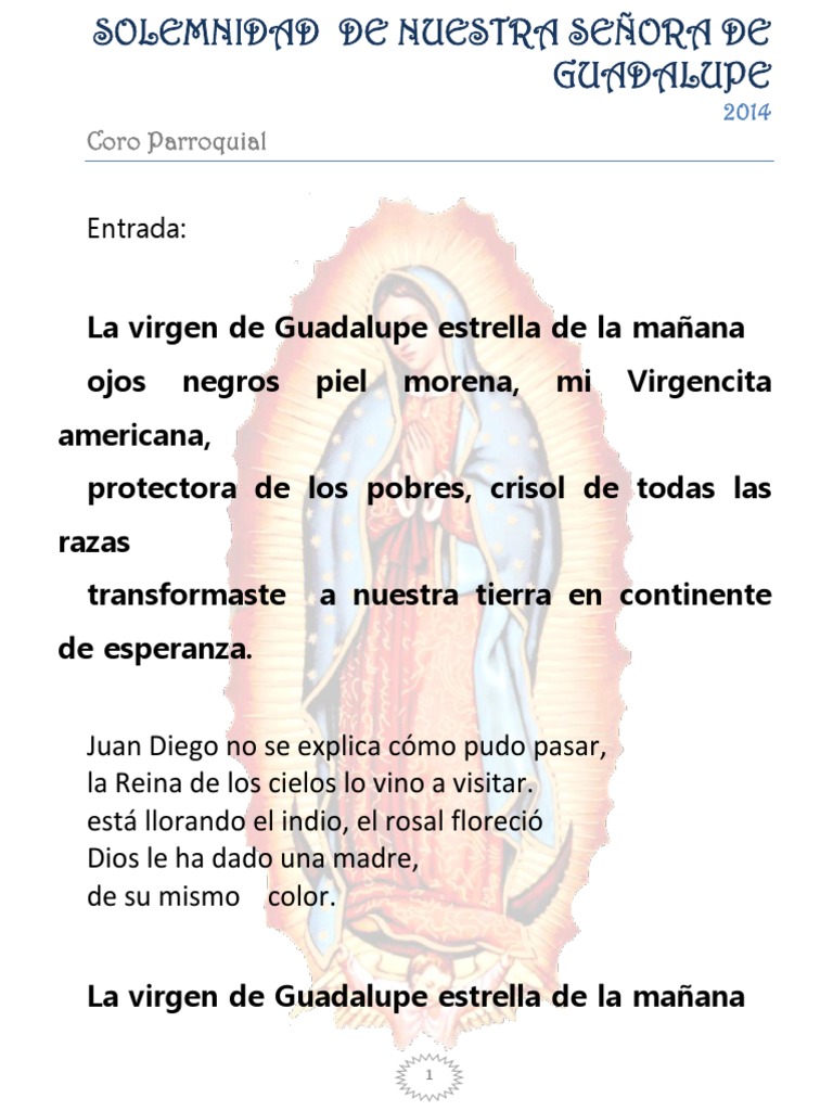 Solemnidad de la Virgen de Guadalupe | PDF | María, madre de Jesús ...