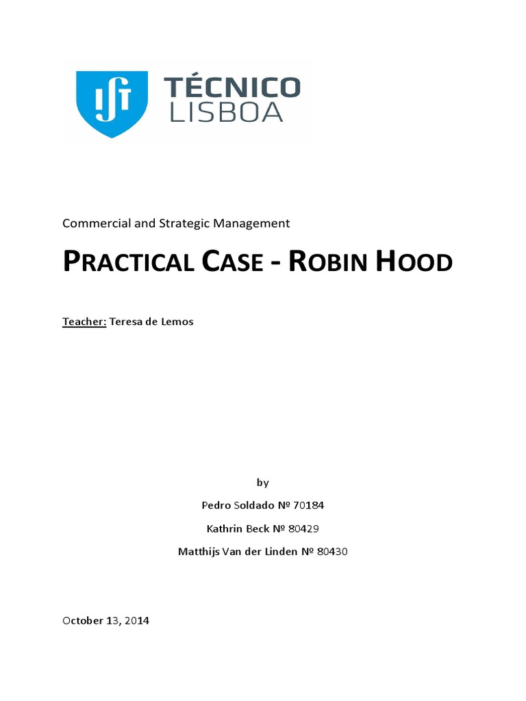 Robin Hood Case Final Report | PDF | Taxes | Strategic Management