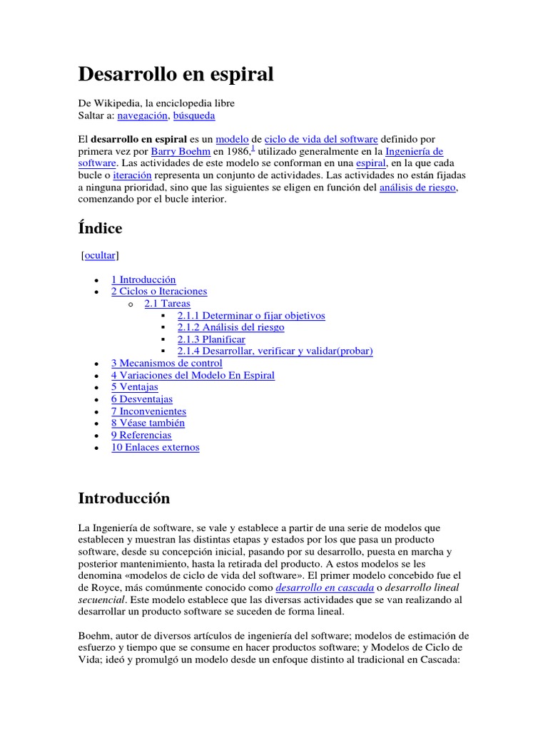 Modelo de Desarrollo en Espiral en Software | PDF | Proceso de ...