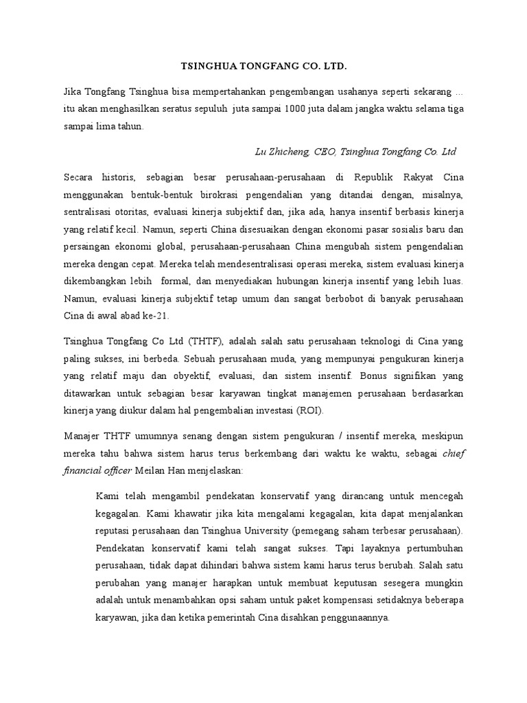 Tsinghua Tongfang: Sistem Manajemen Modern | PDF