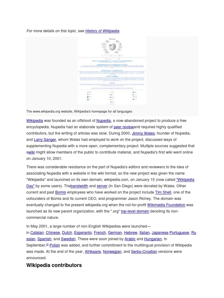 For More Details On This Topic, See .: Wikipedia Contributors | PDF ...