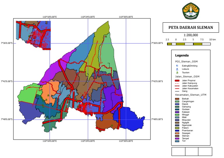 Sleman Region Map Coordinates & POIs | PDF | Cooking, Food & Wine