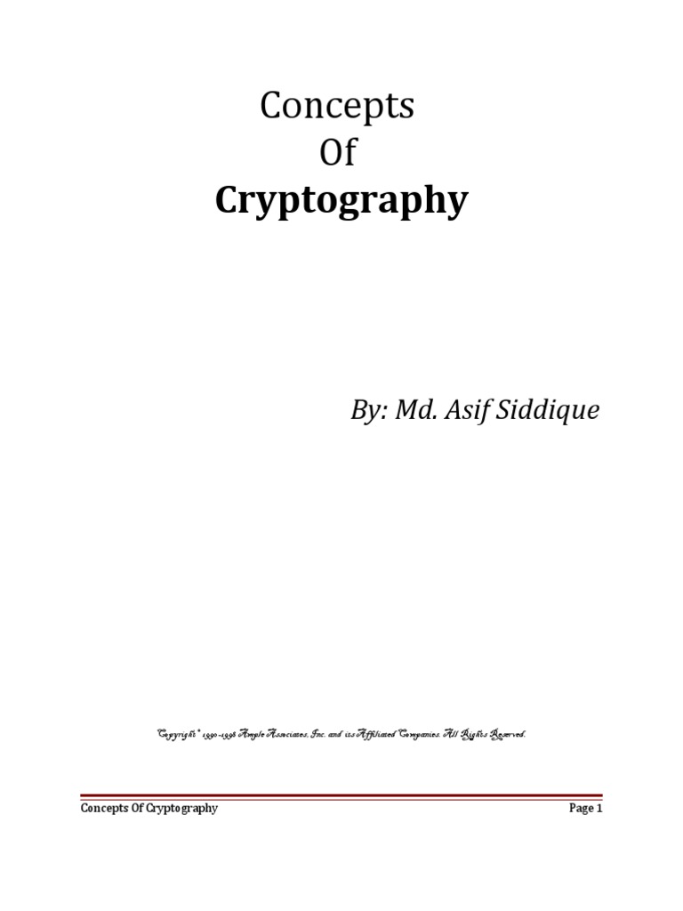 Concepts of Cryptography | PDF | Cryptography | Key (Cryptography)