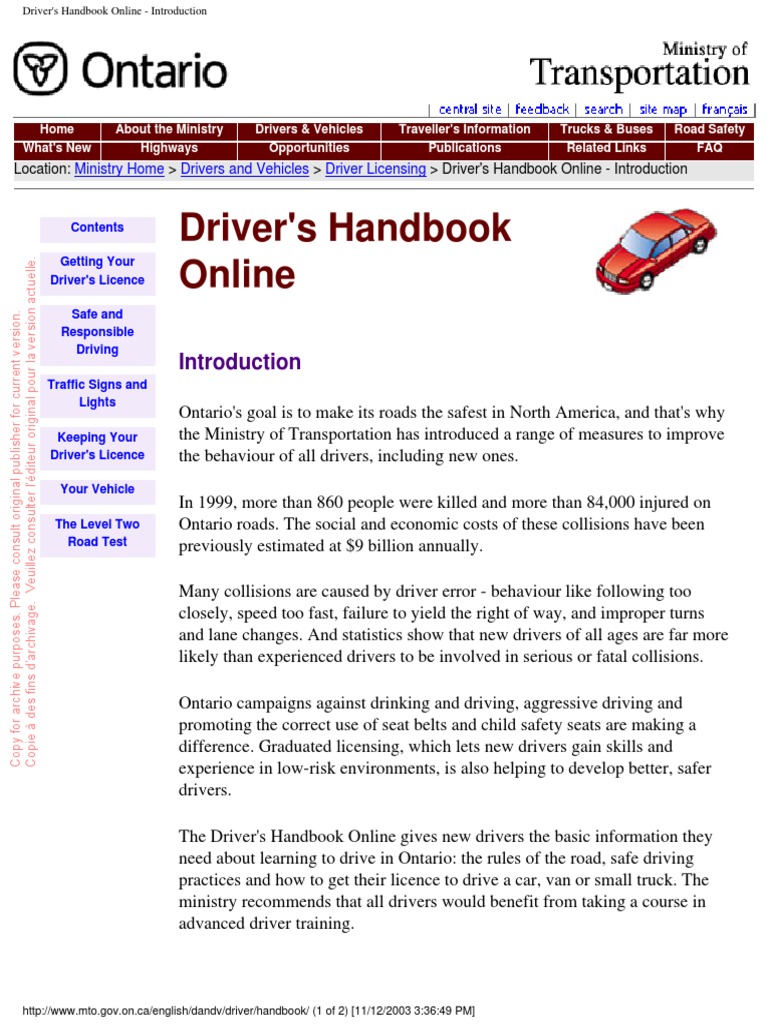 Drivers Handbook | PDF