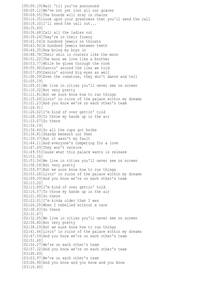 Team Lorde Lyrics