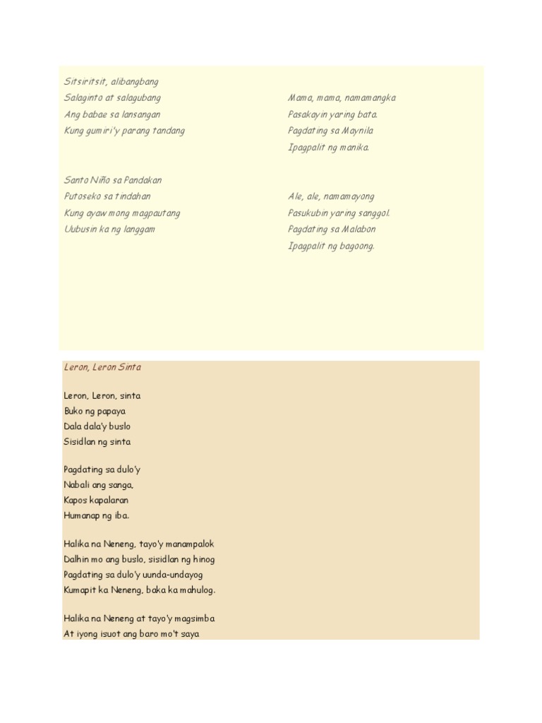 Sitsiritsit | PDF