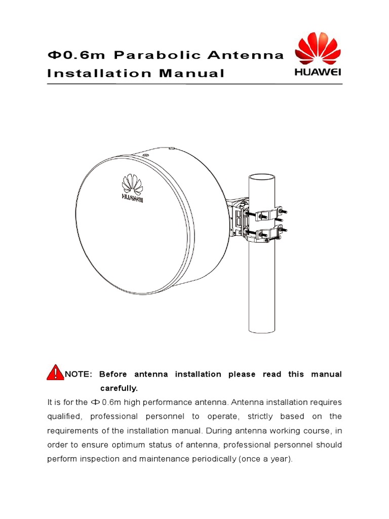 0.6m antenna installation manual.pdf | Antenna (Radio) | Polarization ...