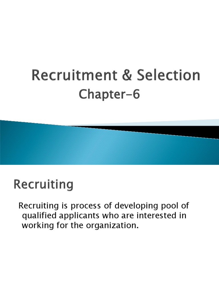 HRM Chapter 6 Recruiting | PDF | Recruitment | Background Check