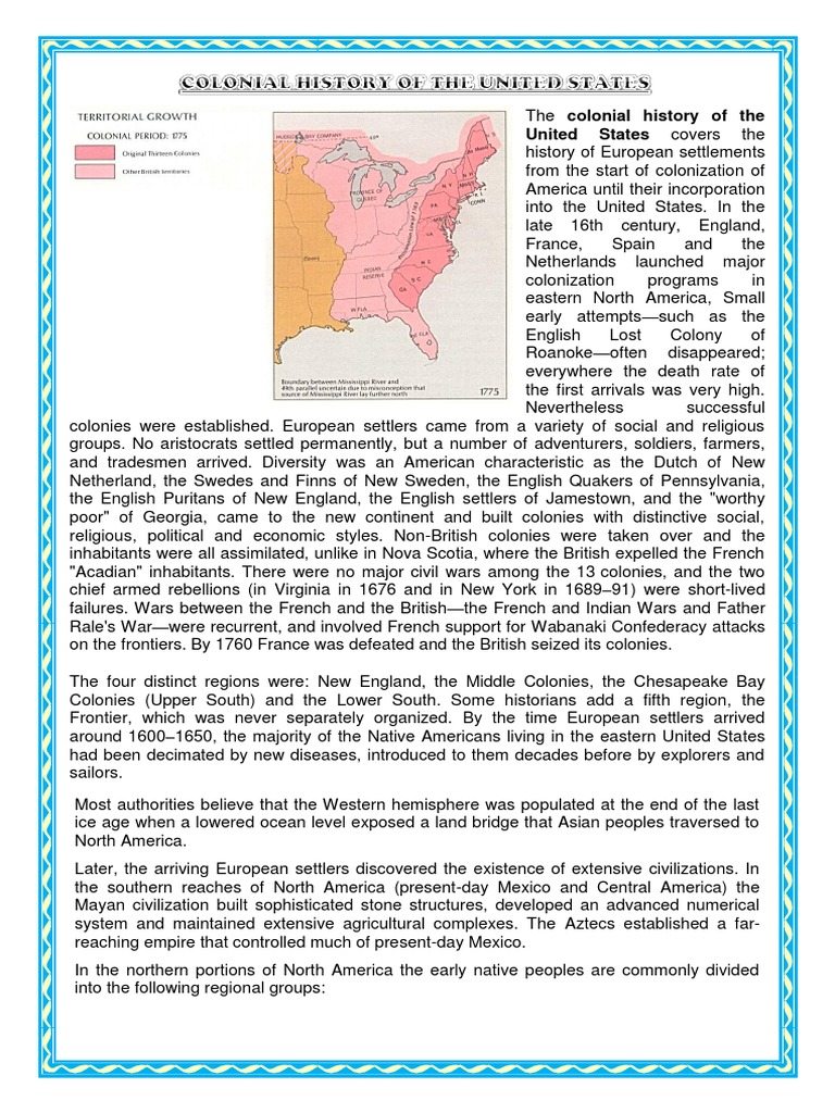 Colonial History of The Usa | PDF | Thirteen Colonies | Massachusetts ...