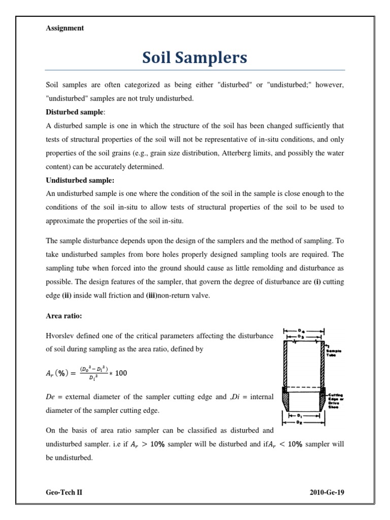 Soil Sampling | PDF | Mechanical Engineering | Nature