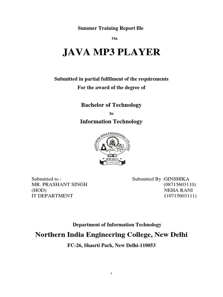 Design and Development of a Java-based MP3 Player Application using ...