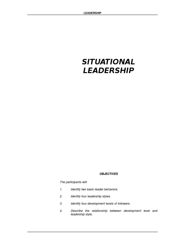 Situational Leadership | PDF | Leadership | Motivation