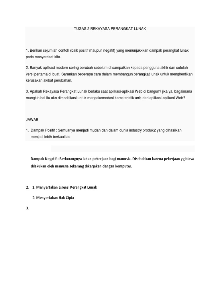 Tugas 2 Rekayasa Perangkat Lunak | PDF | Komputer