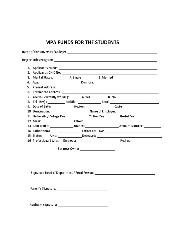 MPA Funds Application for Balochistan Students | PDF | Services ...