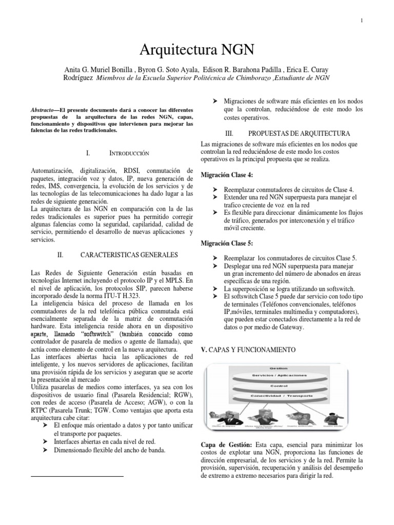 Arquitectura NGN | PDF | Red de computadoras | Red de arquitectura