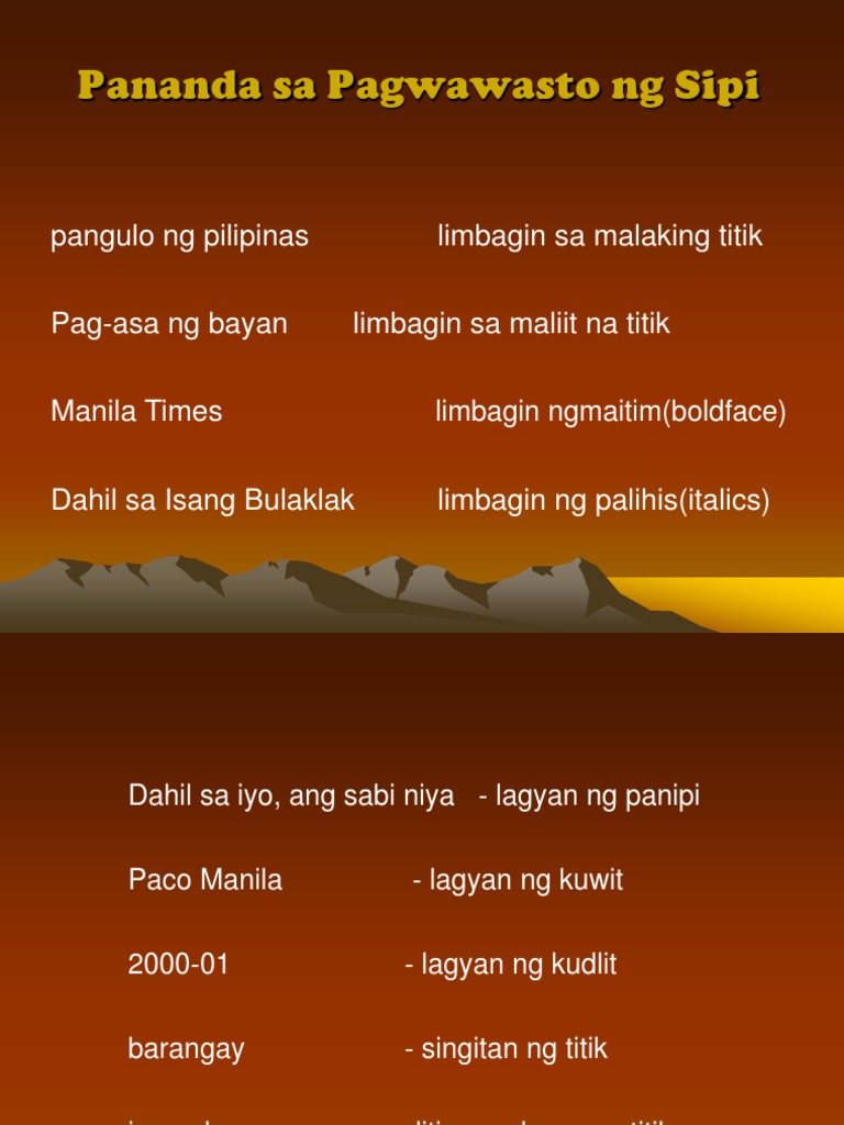 Copyreading Symbols - Filipino | PDF