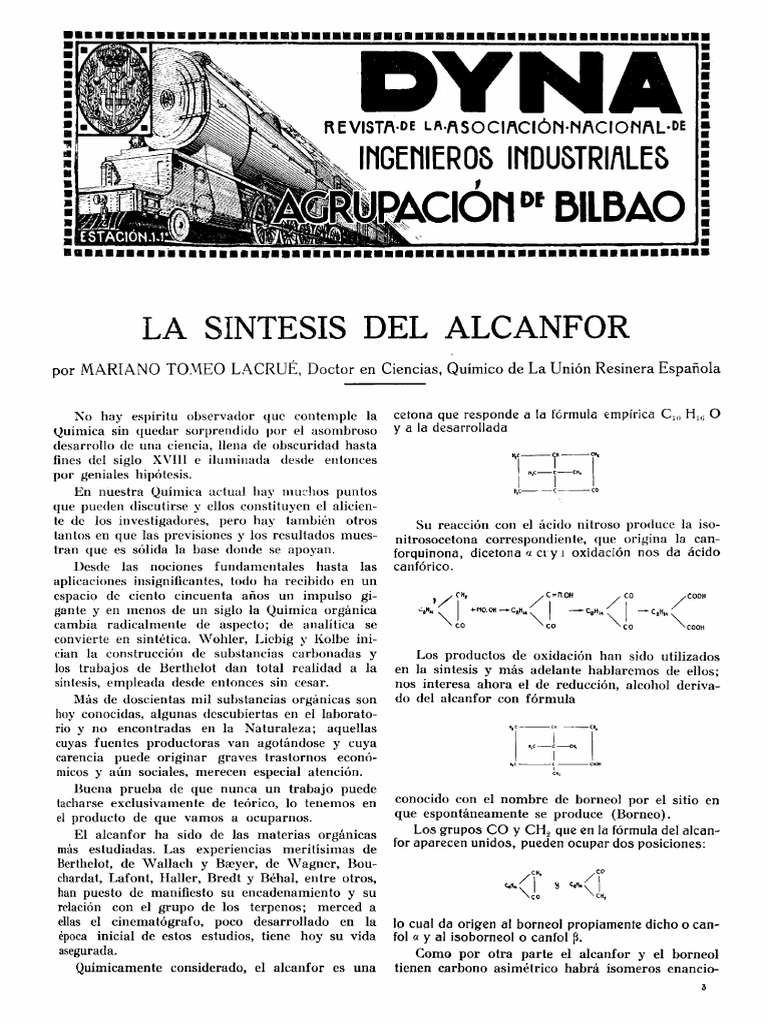 1926-02-003 La Sintesis Del Alcanfor (Parte 1) | PDF | Redox ...