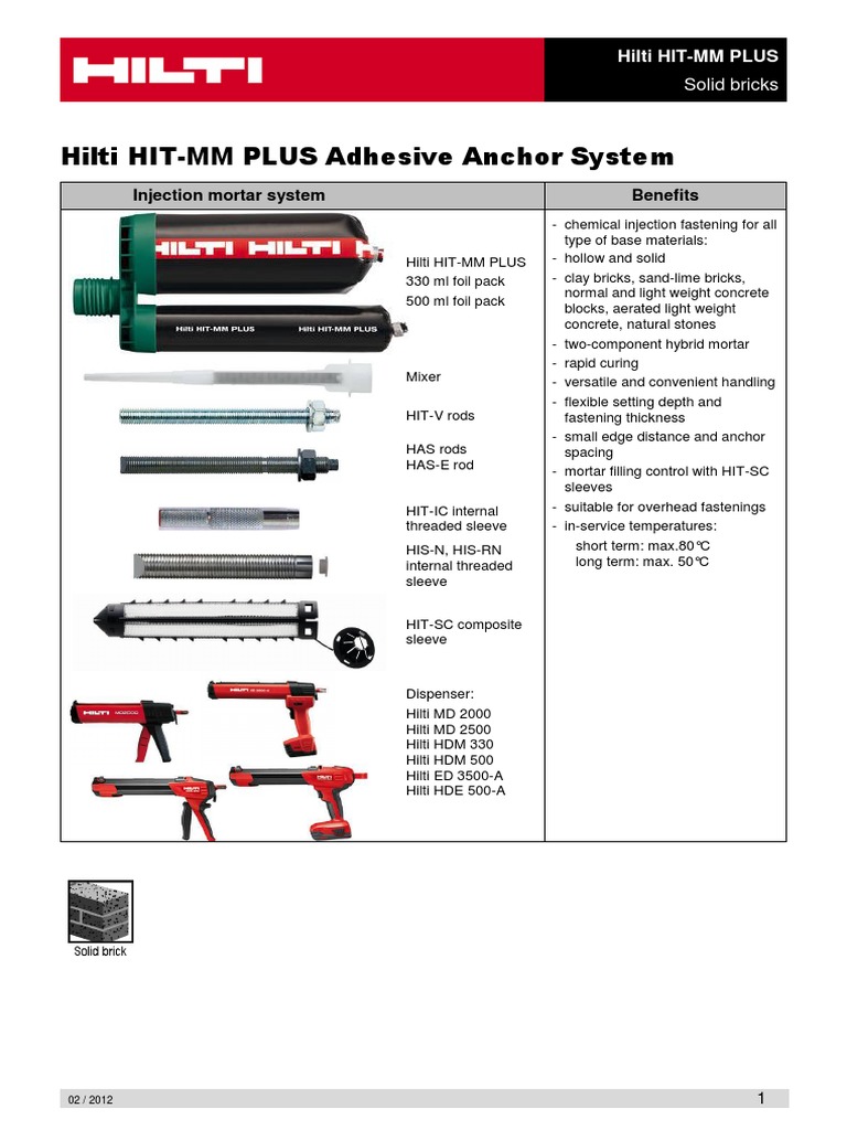 Hilti HIT MM | Brick | Steel