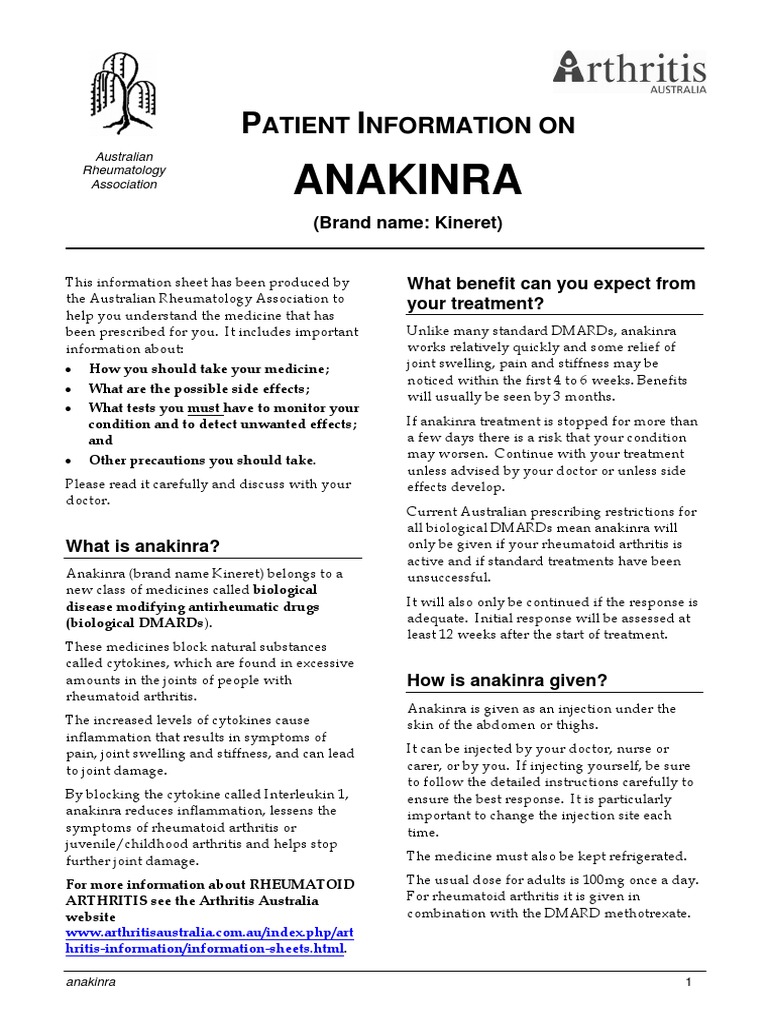 Anakinra PDF | PDF | Arthritis | Rheumatoid Arthritis