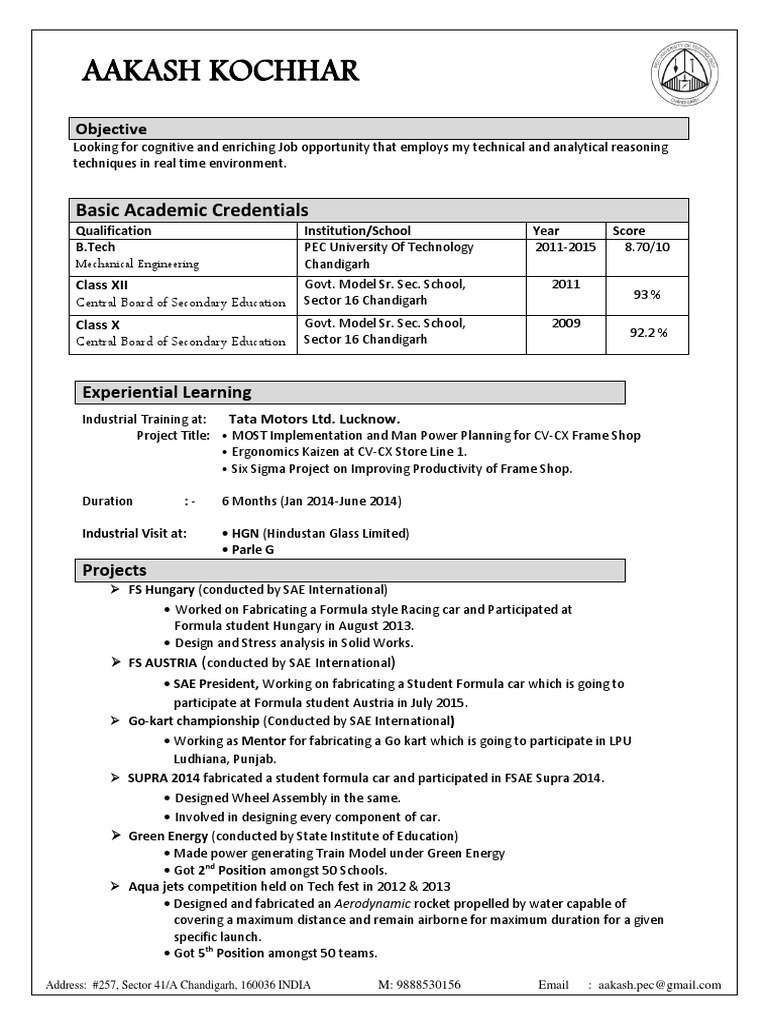 Aakash Resume | PDF | Science | Engineering