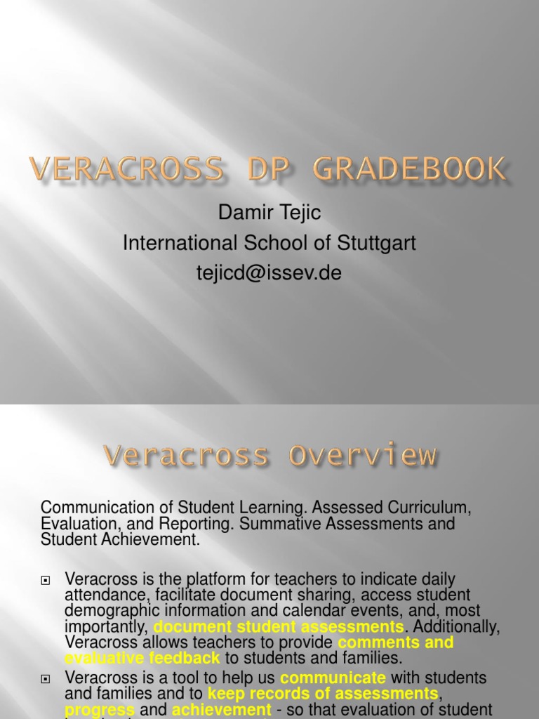 Veracross Grading DP - Teacher Handout | PDF | Educational Assessment ...