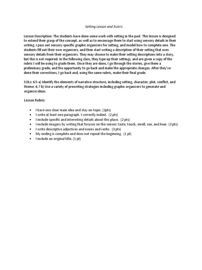 Enhancing Setting Descriptions with Sensory Details | PDF | Computers | Art