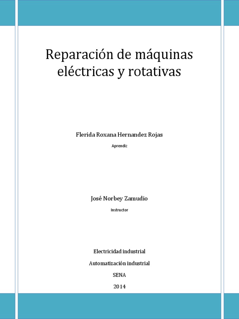 Reparación de Máquinas Eléctricas y Rotativas | PDF | Transformador | Inductor