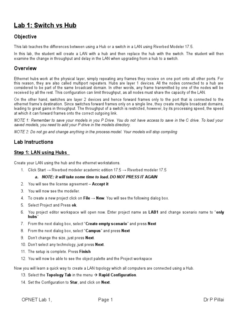 Riverbed LAB 1 | PDF | Network Switch | Ethernet