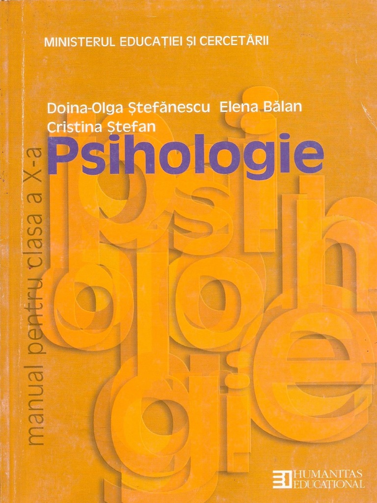 Psihologie. Manual Pentru Clasa A X-A | PDF